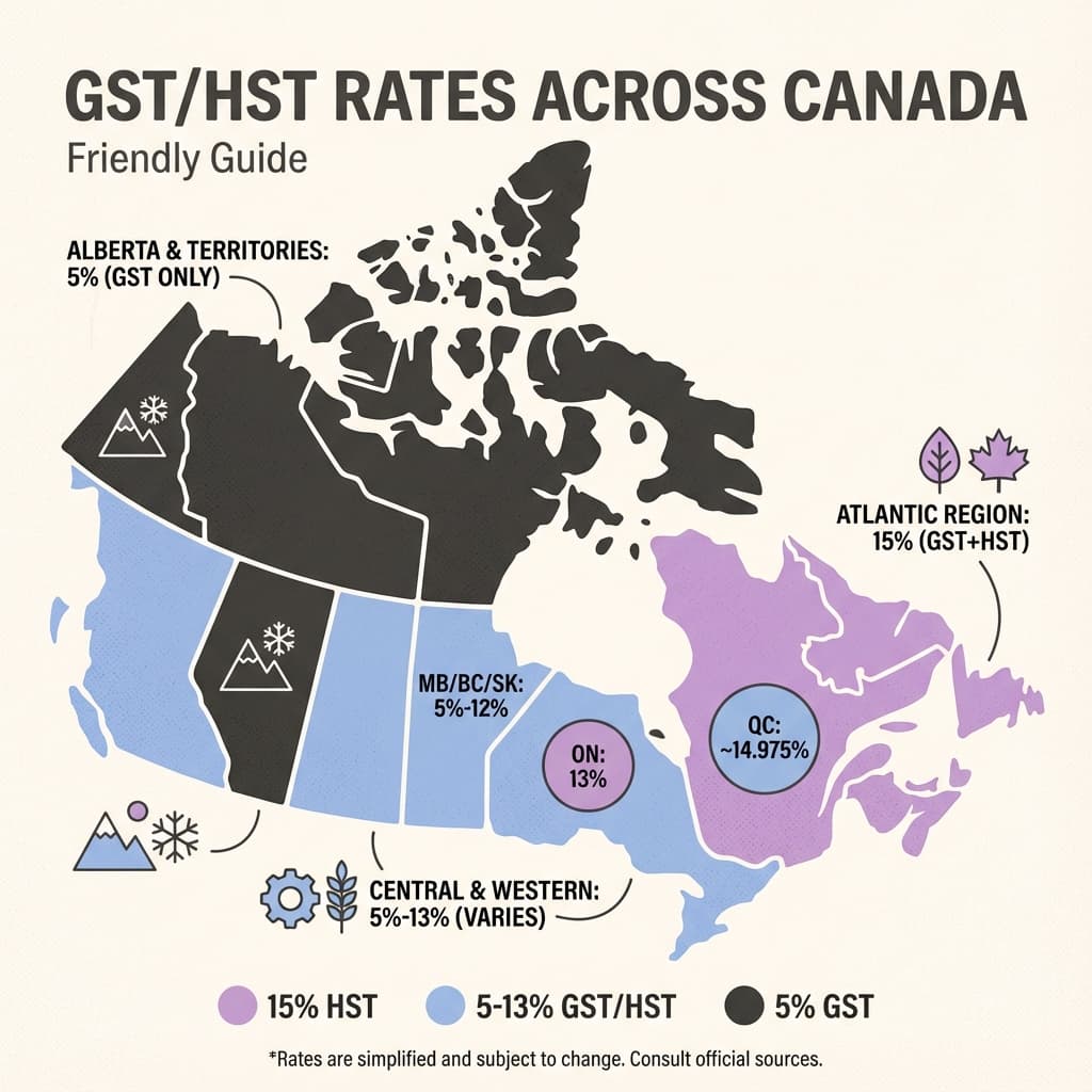 GST/HST Rates by Province: 2026 Canadian Sales Tax Guide | LedgerLogic